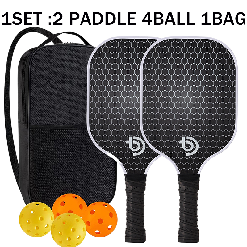 Pickleball Paddle Set with Pickleball Rackets Lightweight Glass Fiber ...