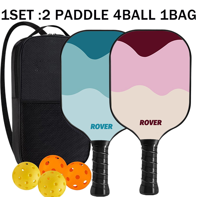 Pickleball Paddle Set with Pickleball Rackets Lightweight Glass Fiber ...