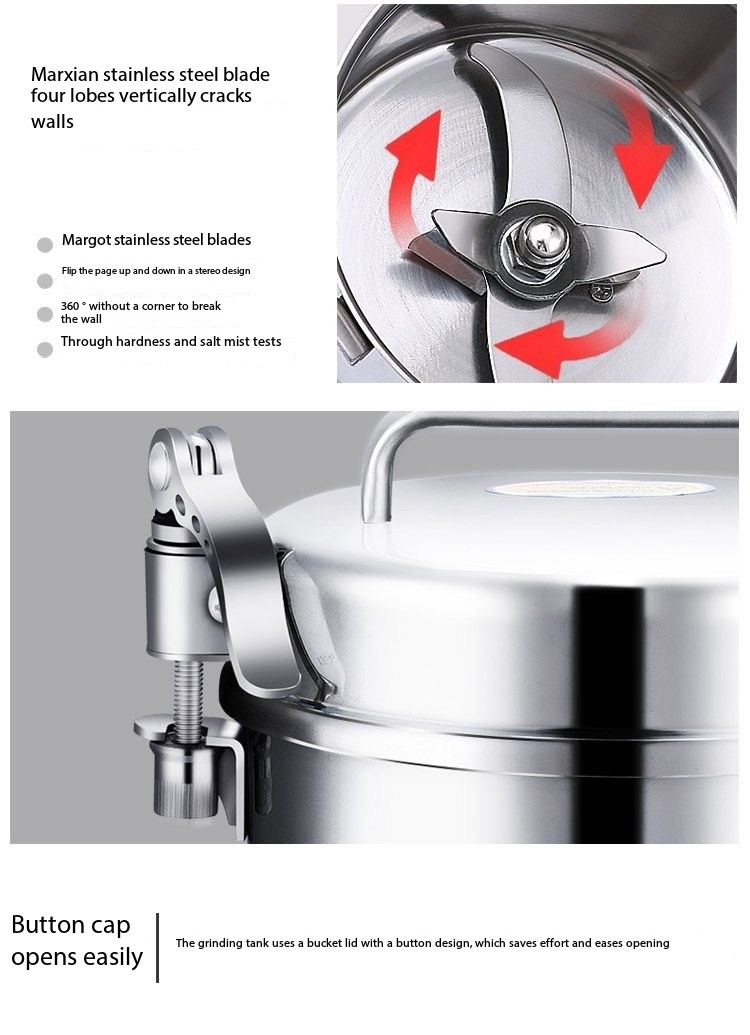 1800g Grinder Machine Stainless Steel Mesin Pengisar Kisar Blender ...