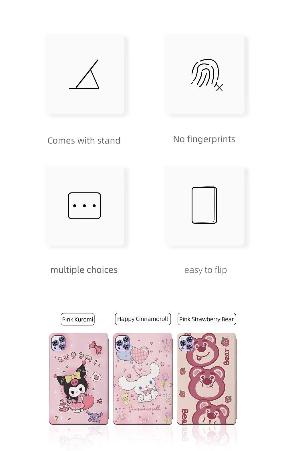 For Hanzhong H13 Pro 10.3'' 2024 Cute Cartoon PU Leather Fashion Flip ...