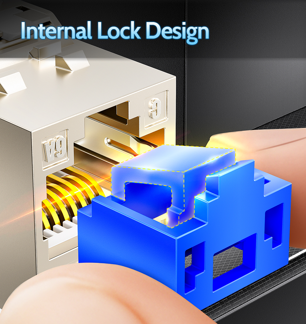 AMPCOM RJ45 Inserts Lock with Key, Dust-proof Network Plug Connector ...
