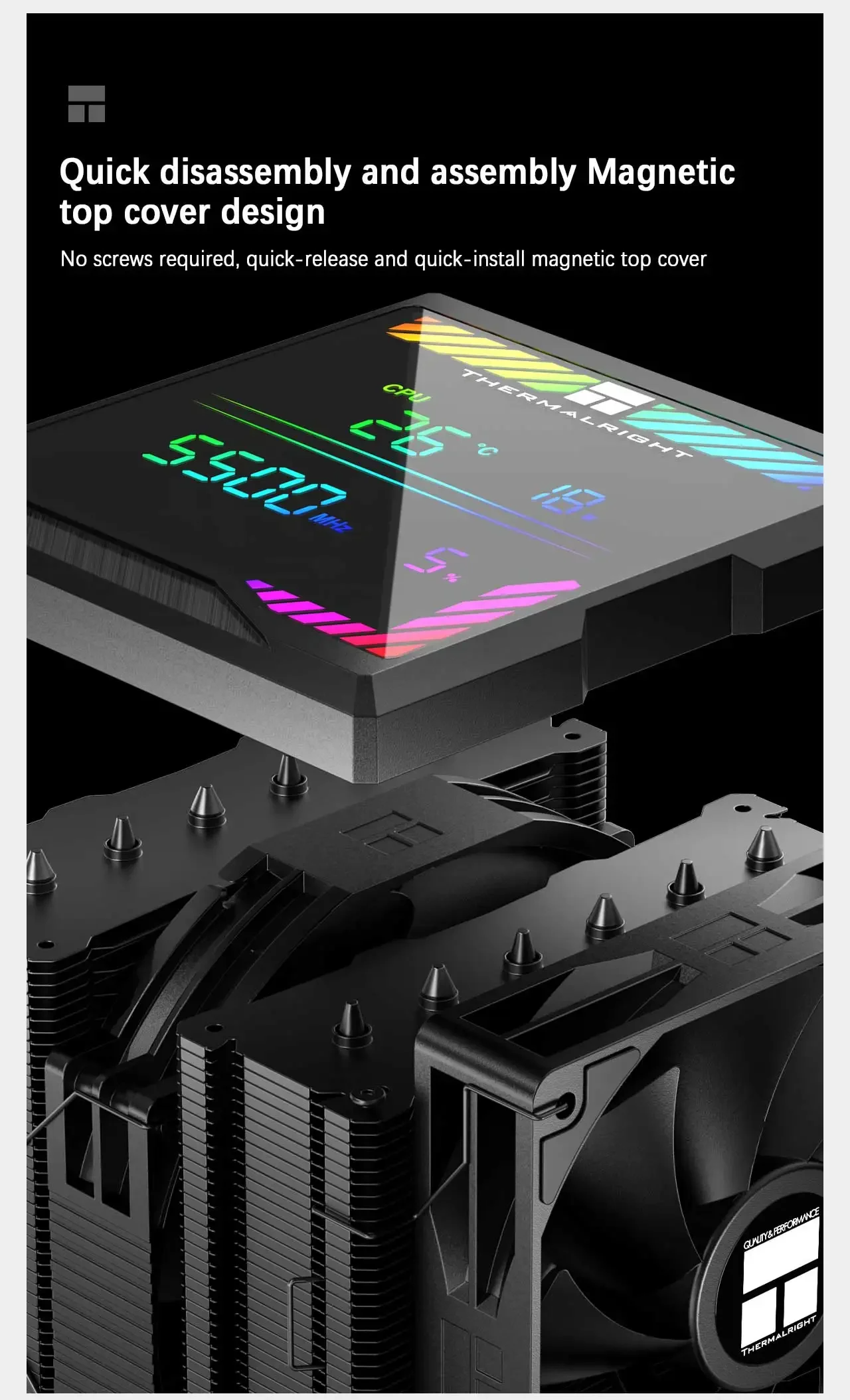 Thermalright PA140 Digital CPU Air Cooler LCD Display 6 heat pipe Dual ...