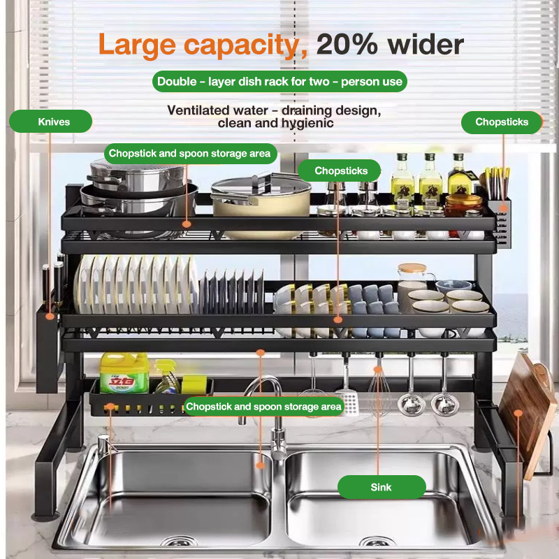 Rak Pinggan Dish Rack Dapur Drying Rack Kitchen Organizer Rack Sink Dish Drainer Storange Rak水槽架 ...