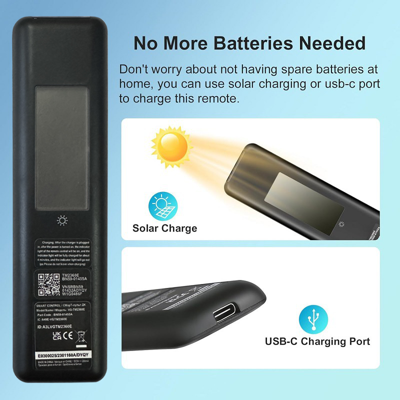 New remote control solar Type-C charging Voice SAMSUNG SMART 4K 8K ...