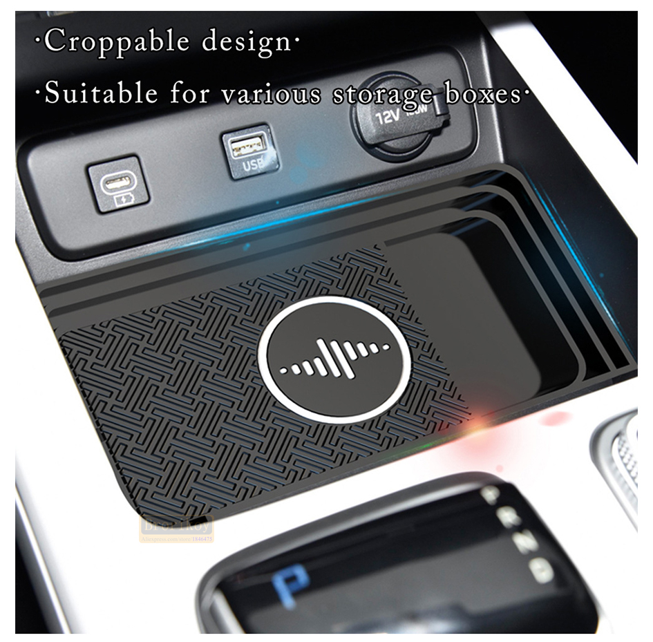 15W Trimmable Car Wireless Charger Mat Silicone Non-Slip Pad for iPhone ...