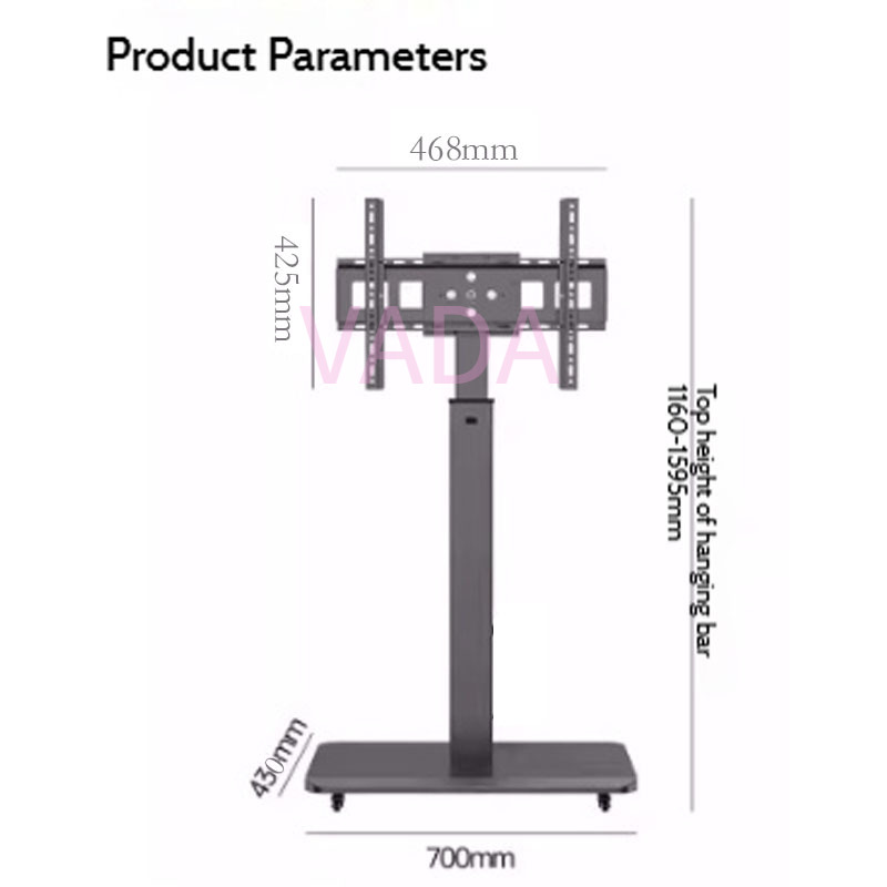 26-60 Inch Movable TV Stand 90 Degree Rotation Horizontal and Vertical ...