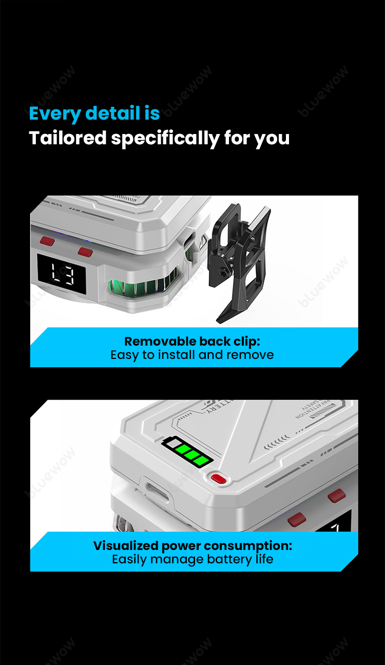 【3000mAh】BlueWow TH10 Phone cooler Rechargeable Magnetic Radiator ...