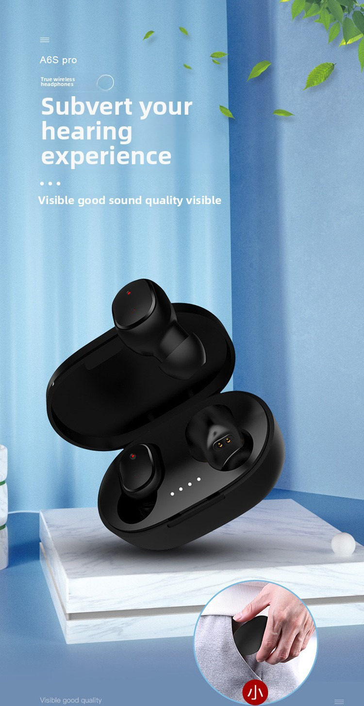 A6S Earbuds New Wireless Bluetooth Earphones In-Ear ANC Waterproof LED ...