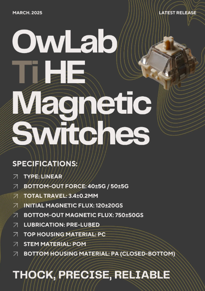 -LW- OWlab Ti Magnetic Switch Hall Effect Magnetic Switch Keyboard RT ...