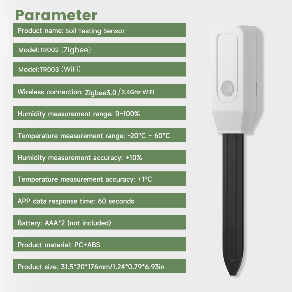 SMATRUL Tuya Smart Zigbee3.0 WiFi Soil Moisture Meter Sensor Monitoring ...