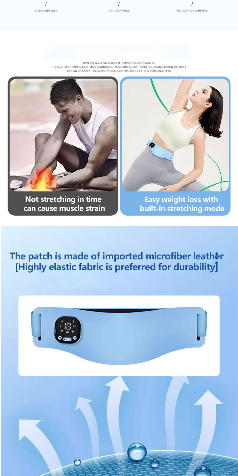 Gryno Waist & Abdomina Massage Belt Electric EMS Heating Fat Reduction ...