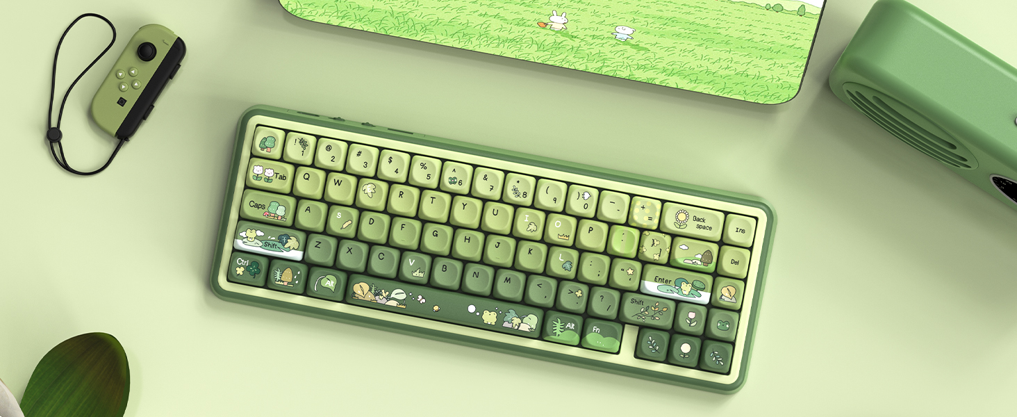 Womier PBT Keycaps MOA Keycaps Green Dye-Sublimation Custom Keyboard ...