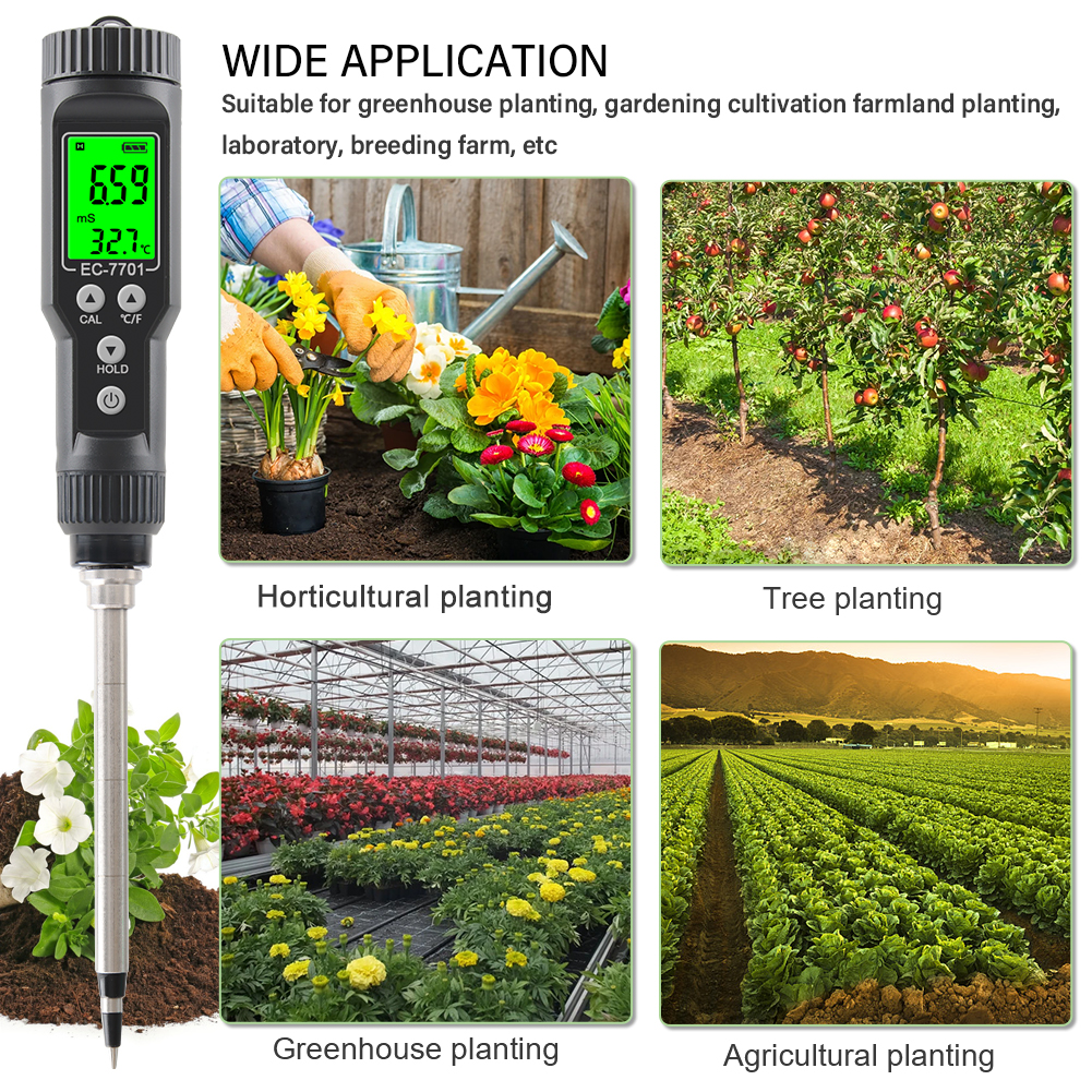YIERYI Digital Soil Meter, Soil EC Meter, EC Conductivity TesterEC ...