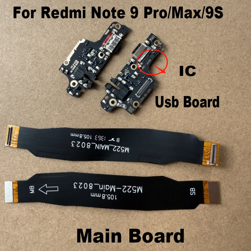 For Xiaomi Redmi Note 9S 9 PRO MAX Main Mother Motherboard + USB ...