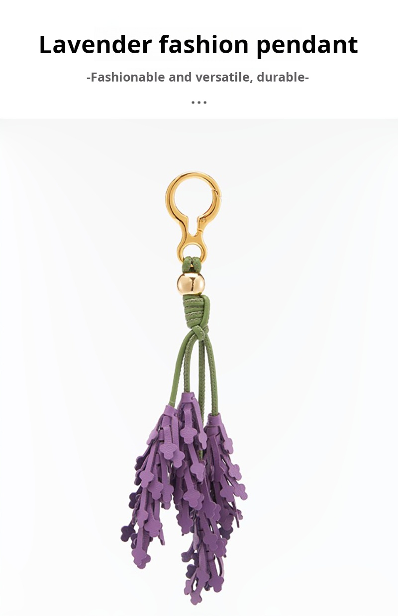 Lavender Keychain Keyring Bag Charm，For Women Girl Senior Bag ...
