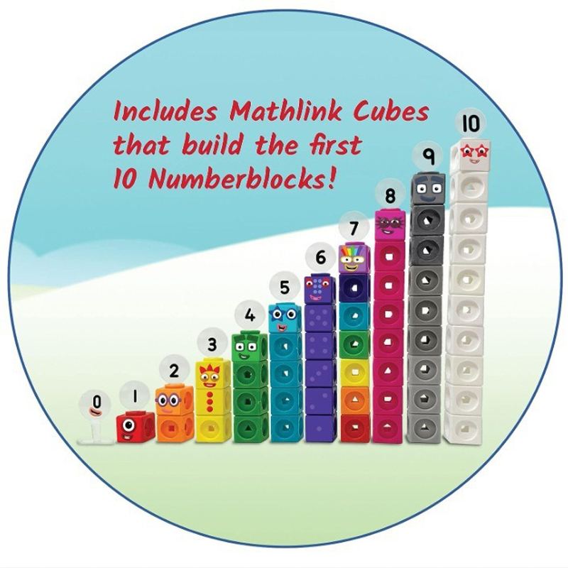 Linking Cubes Math Blocks Toy With English Activity Cards 10Pcs Numbers ...
