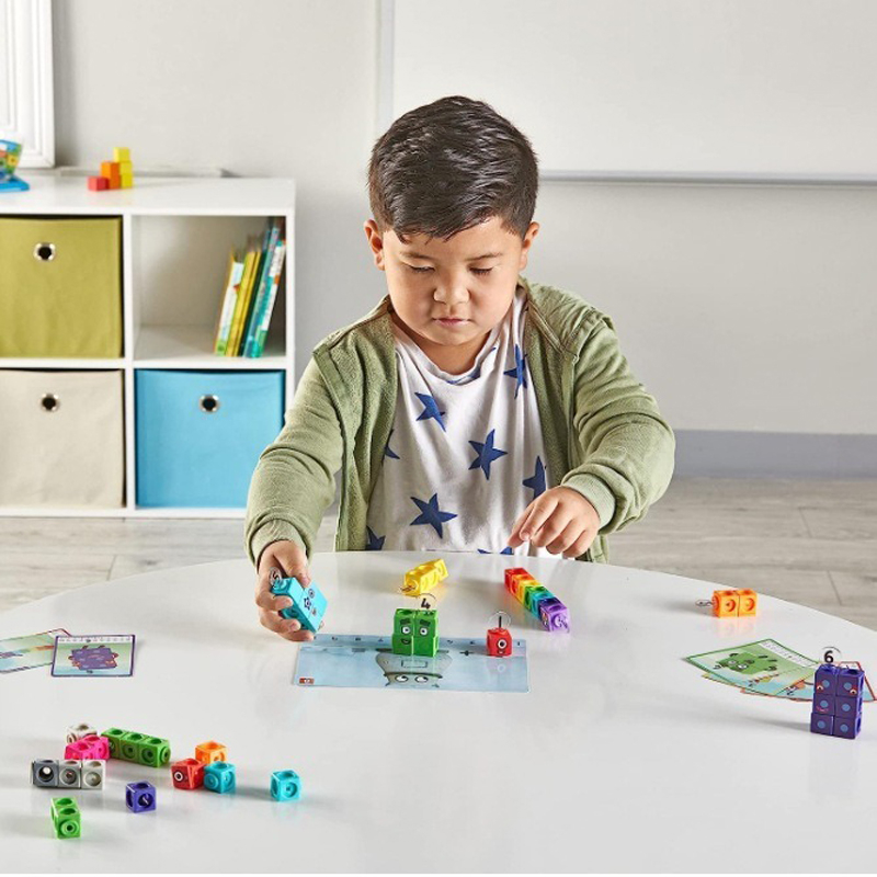 Linking Cubes Math Blocks Toy With English Activity Cards 10Pcs Numbers ...