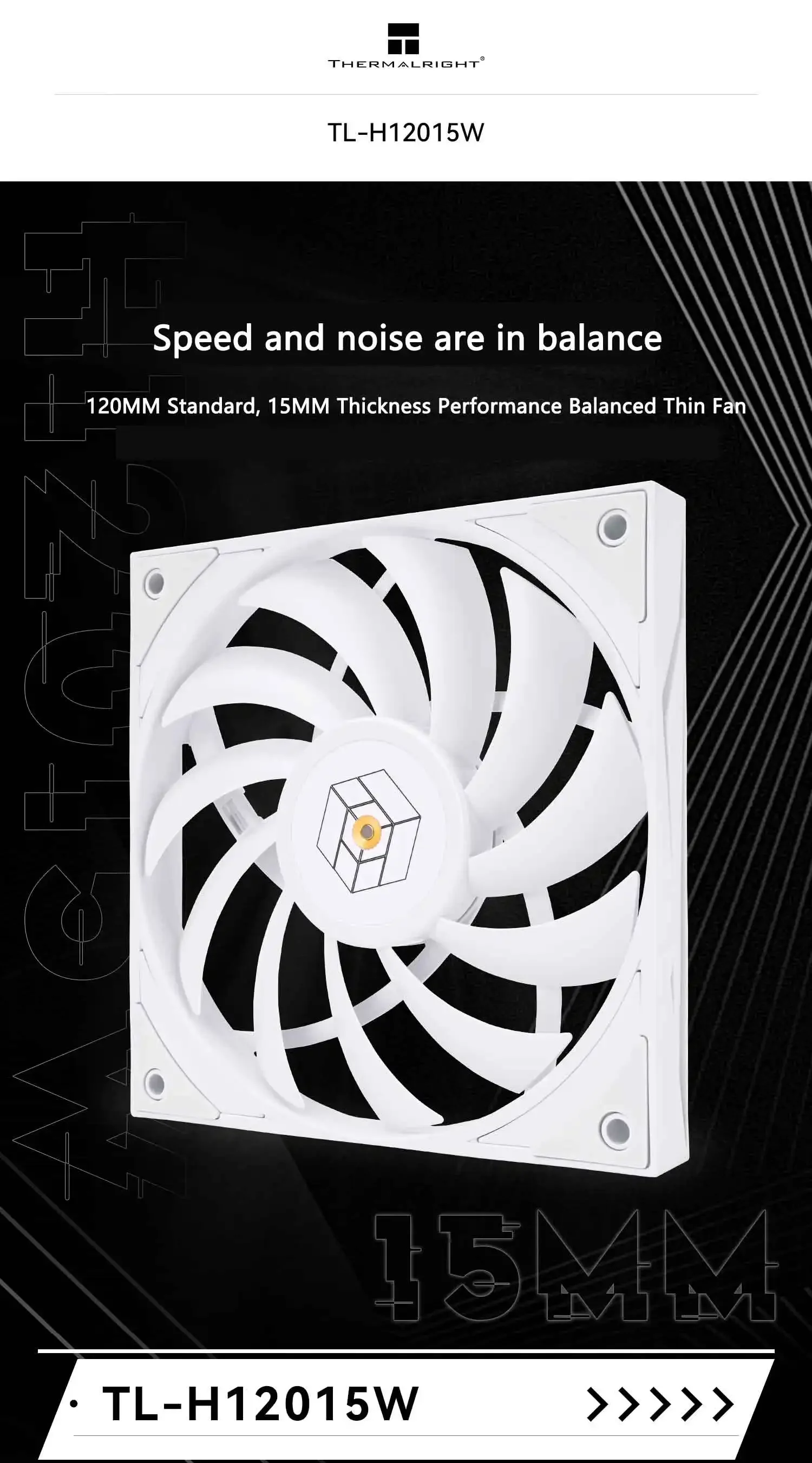 Thermalright TL-H12015B CPU Fan 12cm Chassis Fan 15mm Slim Fan 1900RPM ...