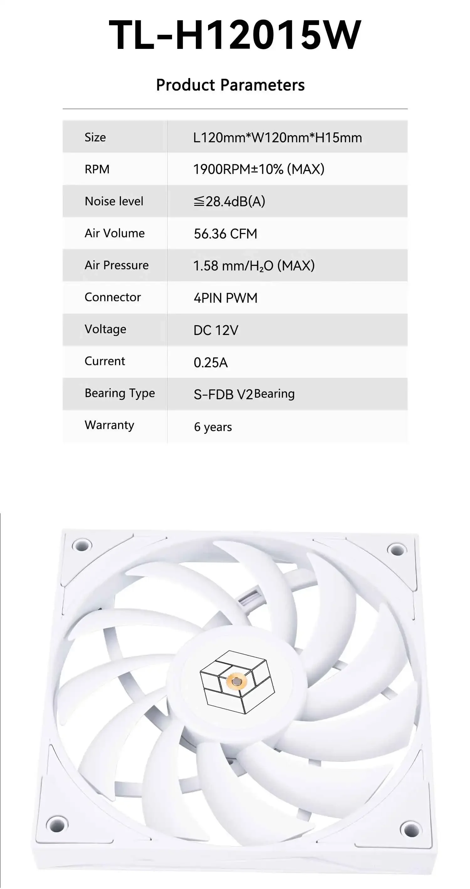 Thermalright TL-H12015B CPU Fan 12cm Chassis Fan 15mm Slim Fan 1900RPM ...