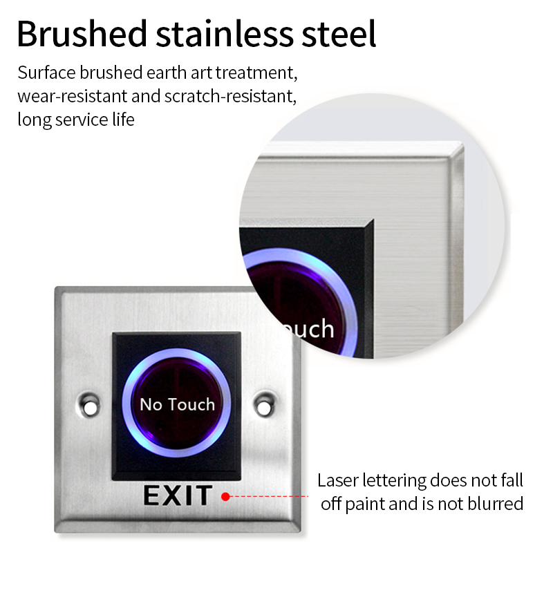 12V DC Metal no touch IR 433 wireless remote control button push door ...