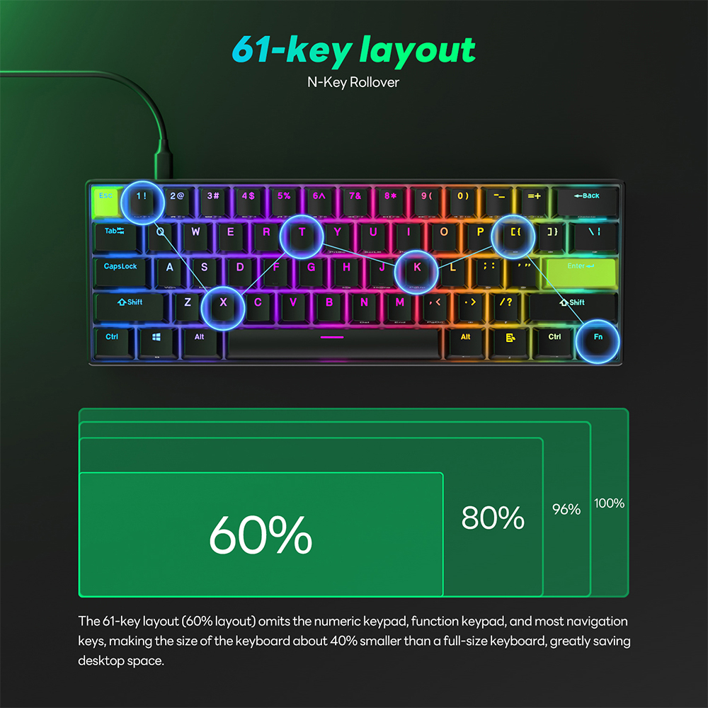 RK Royal Kludge RK C61 8000Hz With Magnetic Switch Wired Mechanical ...