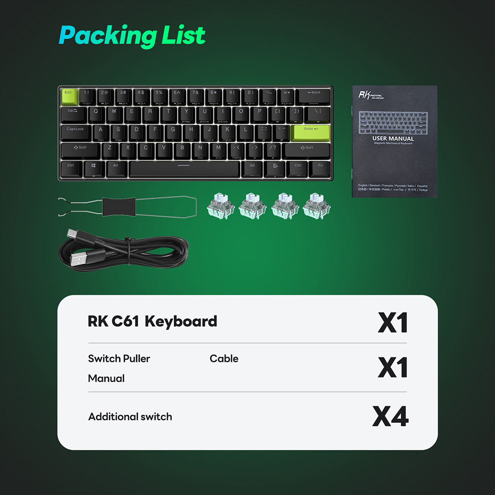 RK Royal Kludge RK C61 8000Hz With Magnetic Switch Wired Mechanical ...