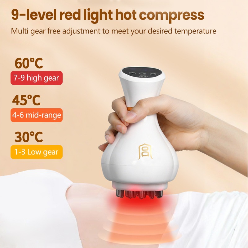 【MY 24h Ship】Electric Meridian Brush Vibrater Massage Heating 9-Speed ...
