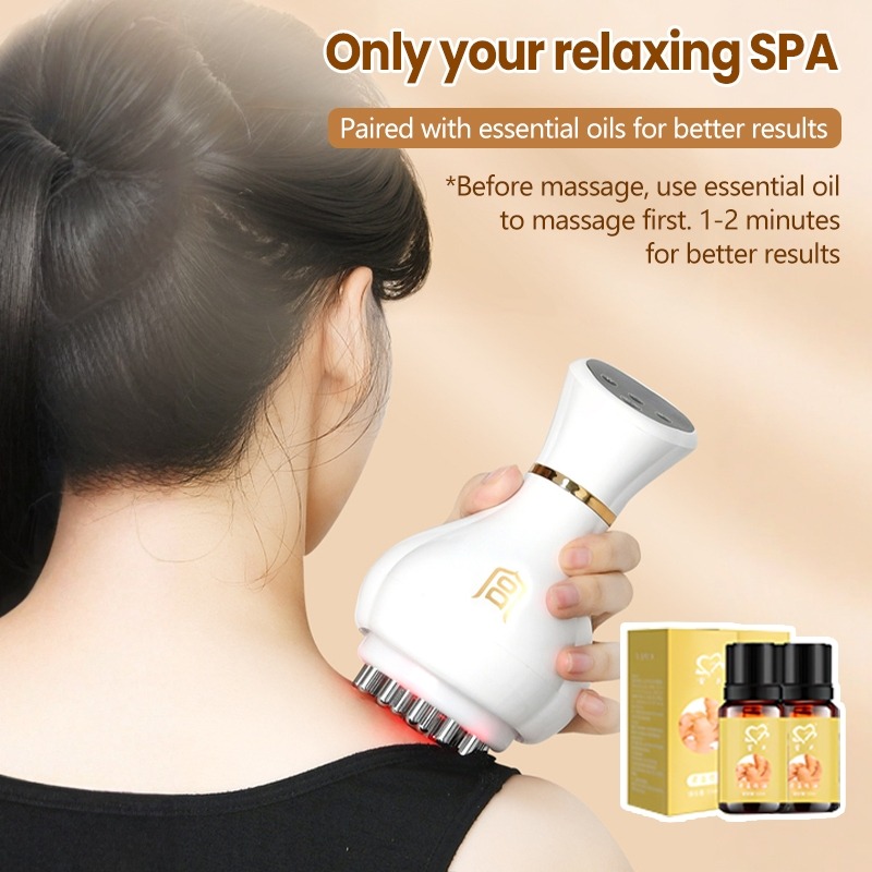 【MY 24h Ship】Electric Meridian Brush Vibrater Massage Heating 9-Speed ...
