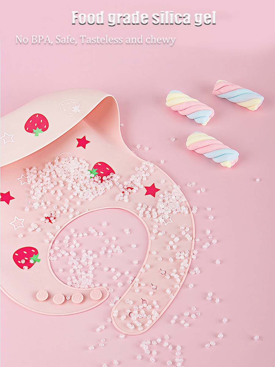 MY Local Shipmen Baby Silicone Bib 3D Adjustable Waterproof Eating Bibs ...