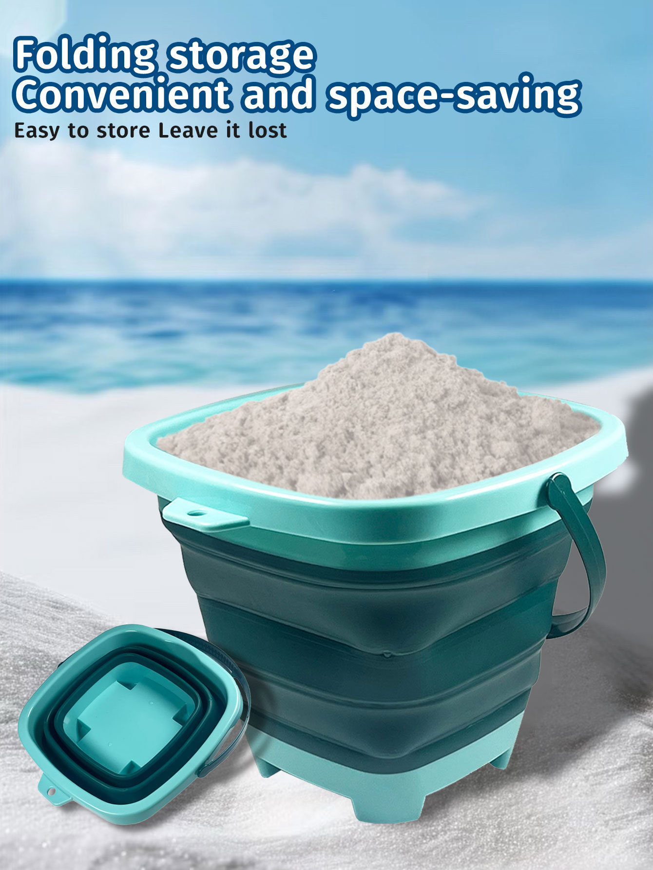 iBliver Collapsible Bucket for Kids, Foldable Pail Bucket for Beach ...