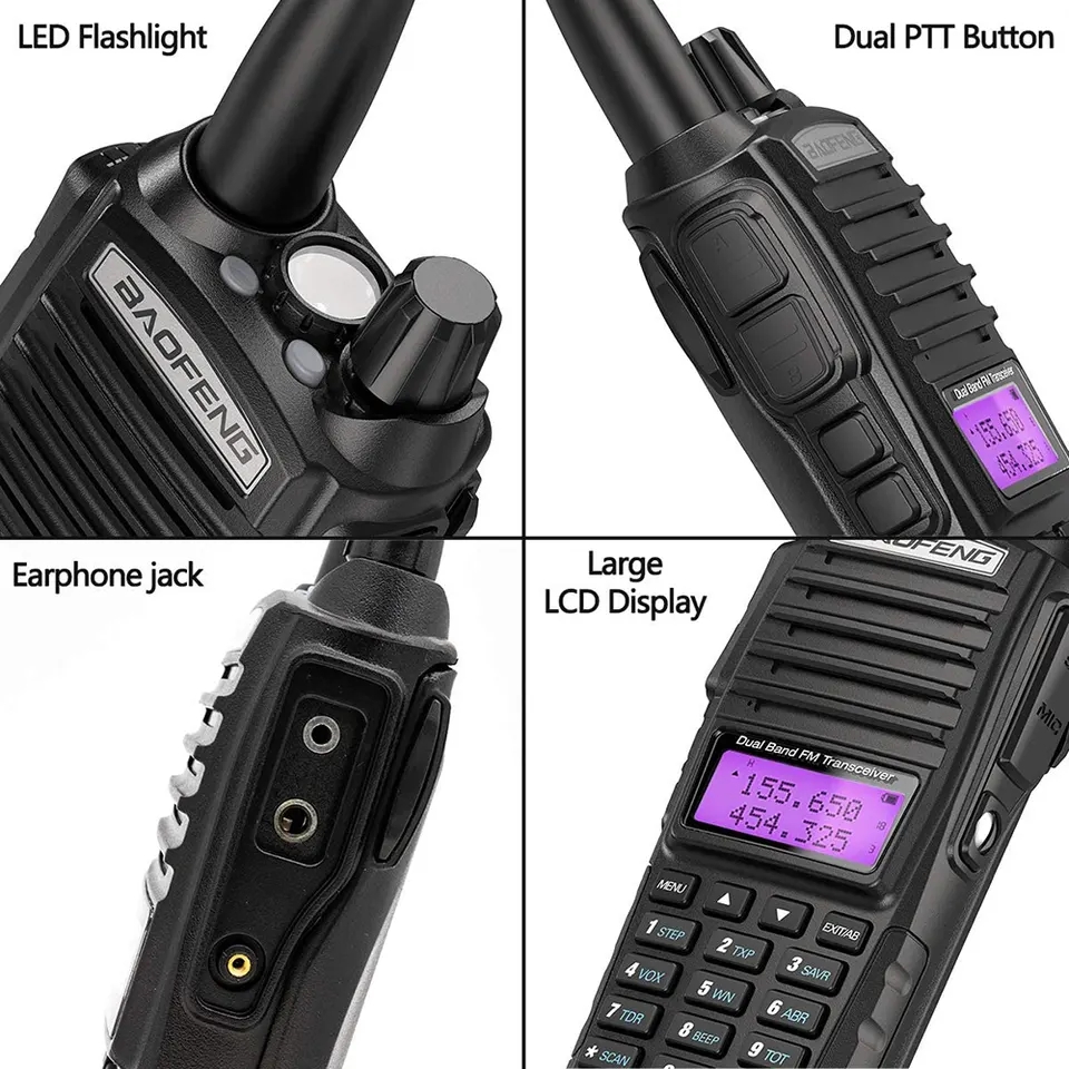 Baofeng UV-82 Walkie Talkie Dual Band VHF/UHF 5W 128 CH dan Pilihan Kuasa RF Tinggi/Rendah ...