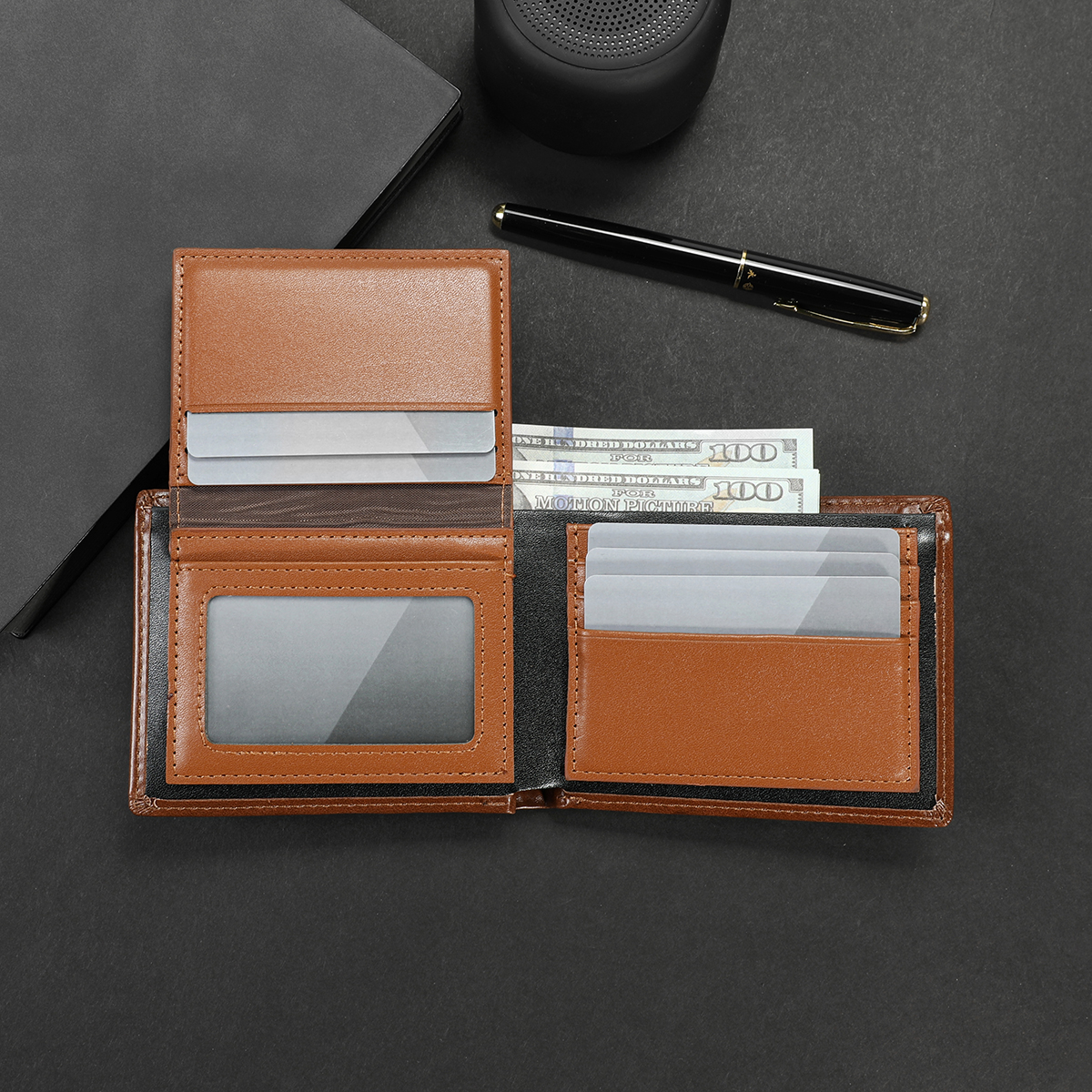 Men's Multifunctional Fashionable Color-Block Business Short Wallet ...