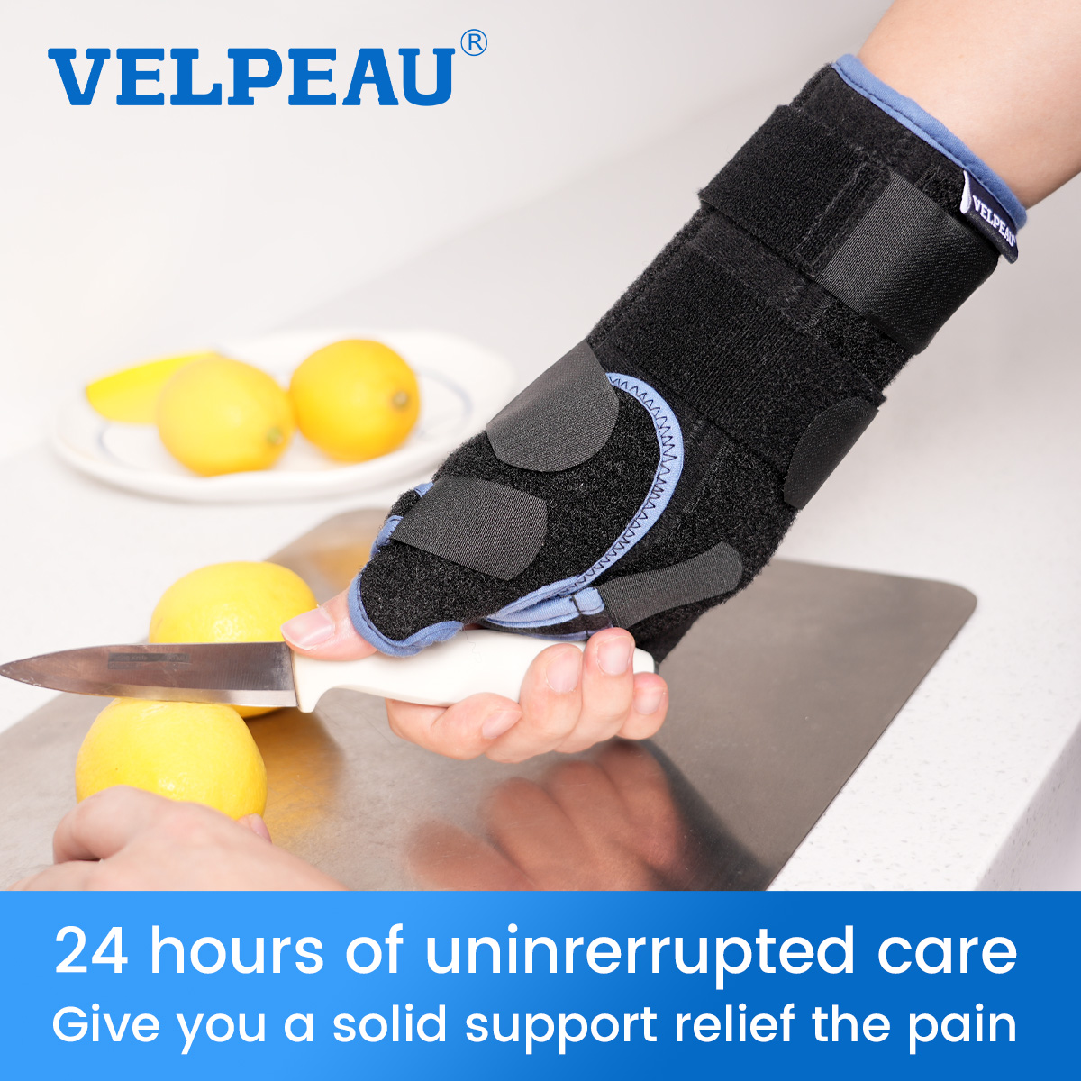 VELPEAU Wrist Brace with Thumb Spica Splint for De Quervain's ...