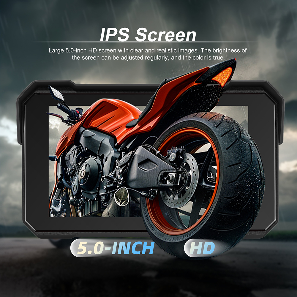 AVASHIN 5-inch Motorcycle Navigator Wireless CarPlay IPX8 Waterproof ...
