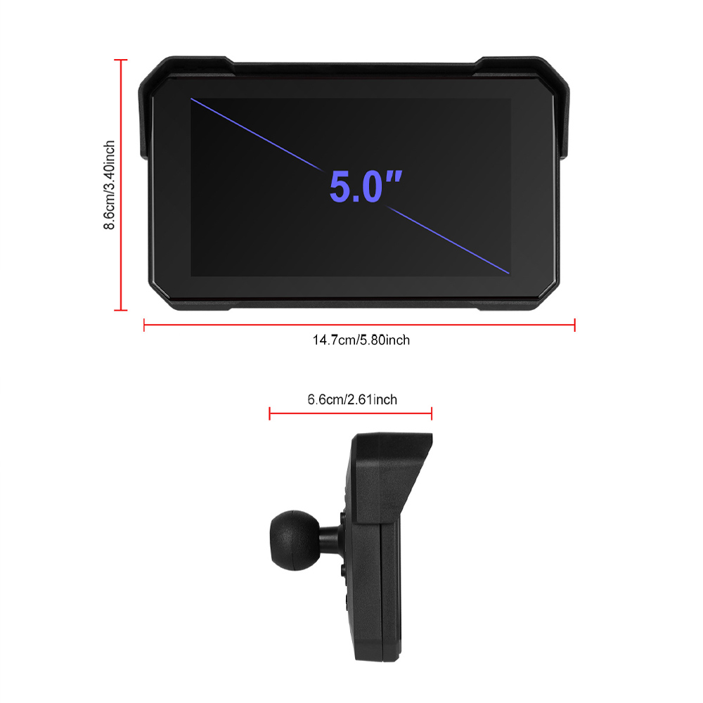 AVASHIN 5-inch Motorcycle Navigator Wireless CarPlay IPX8 Waterproof ...