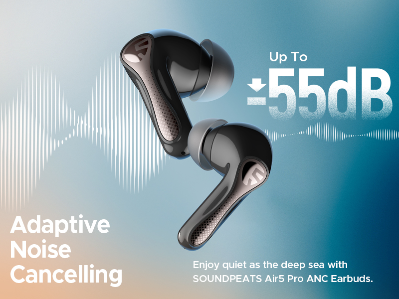 SoundPEATS Air5 Pro Bluetooth 5.4 Earbuds In-Ear Headphones ANC Active ...