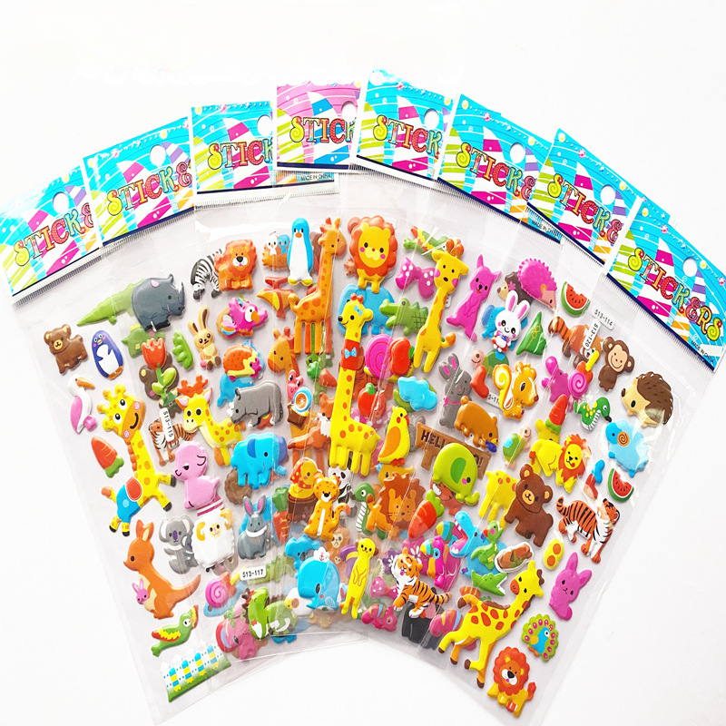 30pcs 3D Animal Foam Stickers for Kids, Cute Puffy Cartoon Stickers for ...