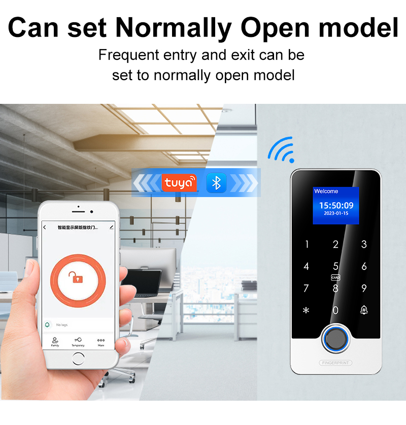 Tuya App Bluetooth Fingerprint Access Controller Standalone Metal RFID ...