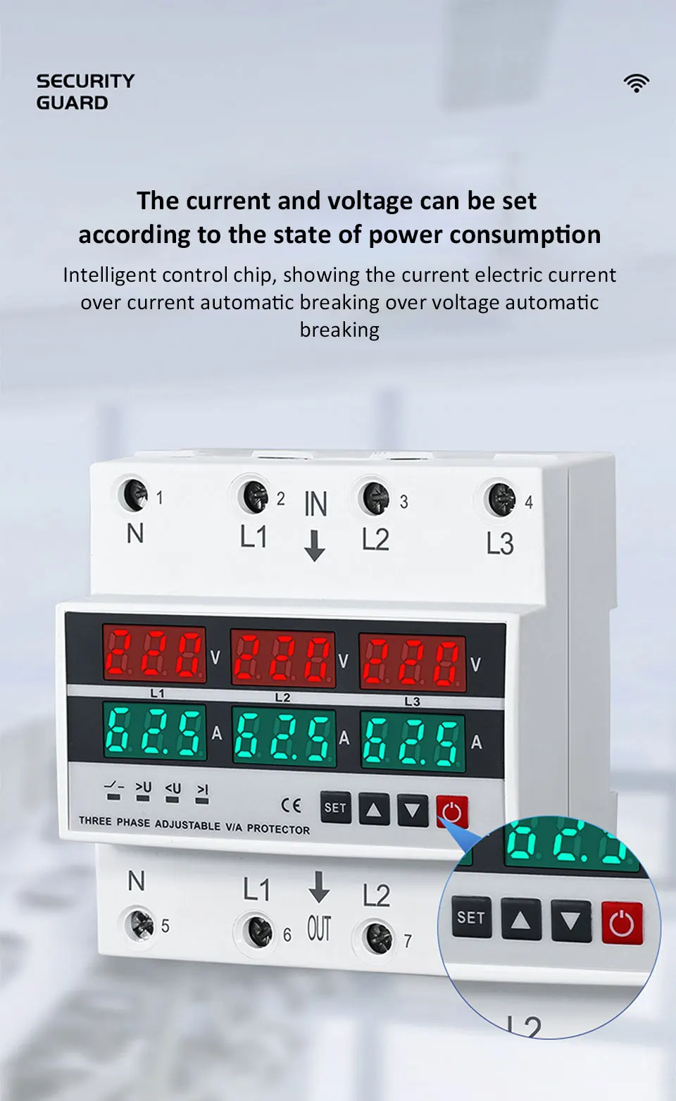 LIGHTTIME 3 Phase Adjustable Over and Under Voltage Protector ...