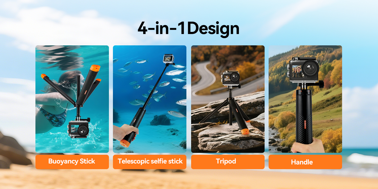 Svbony SVGO2 Action Camera 4K/30fps Dual Screens 6-Axis EIS IPX8 ...