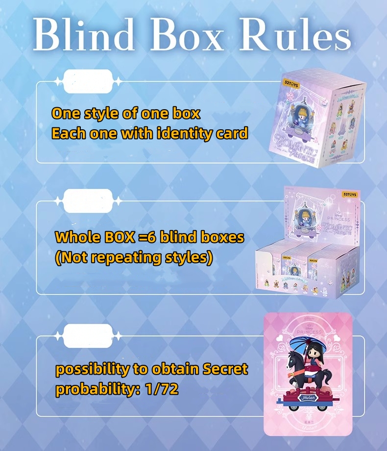 52TOYS D-baby Disney Princess Romantic Parade Series Blind Box Toy ...