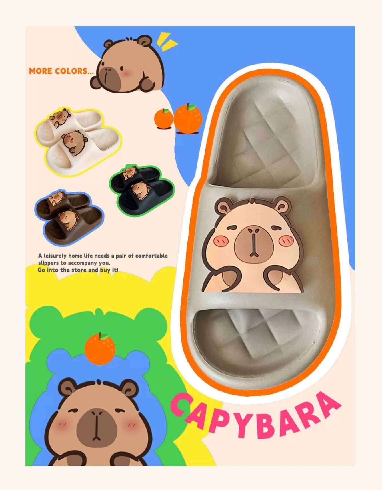 Xixitiao Slippers Men Women Cute Creative Fun Kapibara Capybara eva Flat Sandals Slippers Summer ...