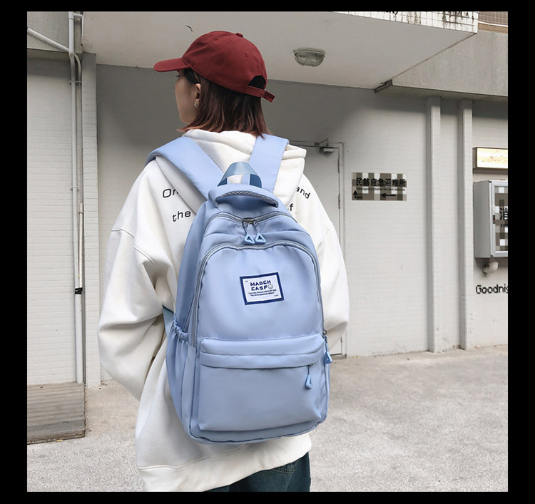 Waterproof school bag korean student schoolbag solid color backpack ...