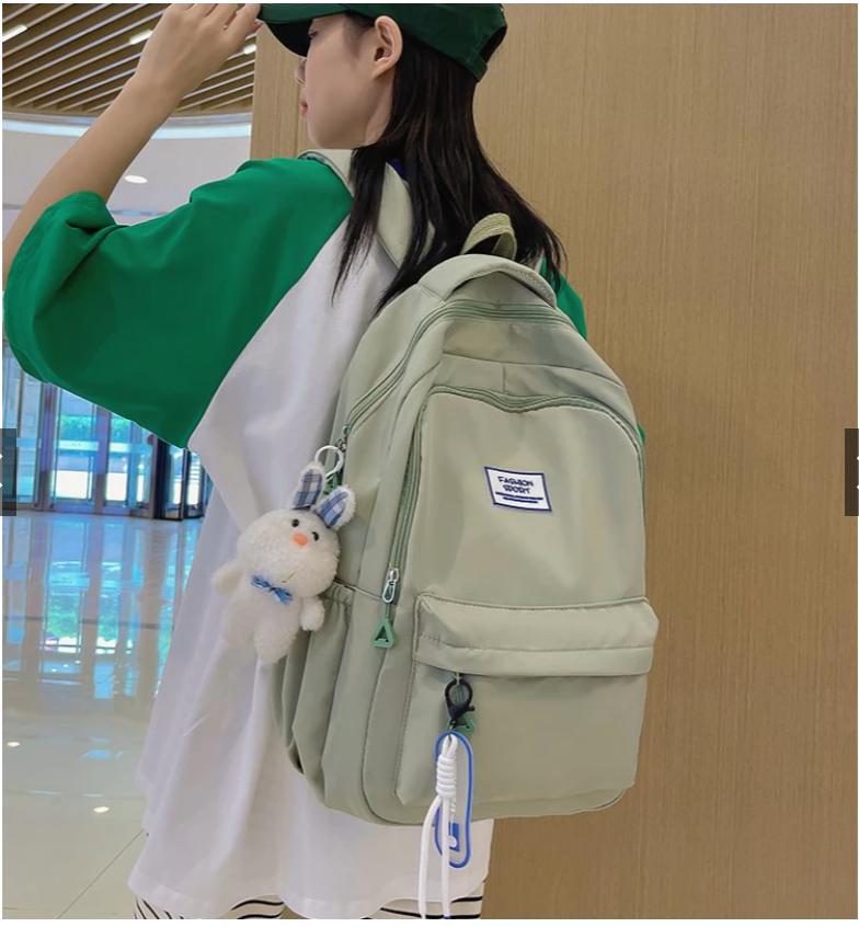Waterproof school bag korean student schoolbag solid color backpack ...