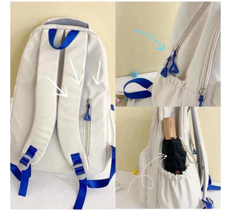 Waterproof school bag korean student schoolbag solid color backpack ...