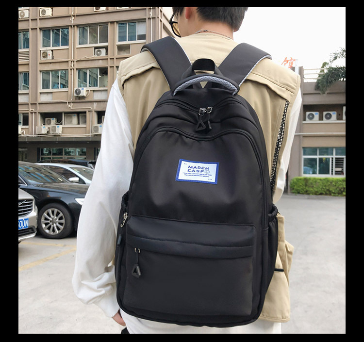 Waterproof school bag korean student schoolbag solid color backpack ...