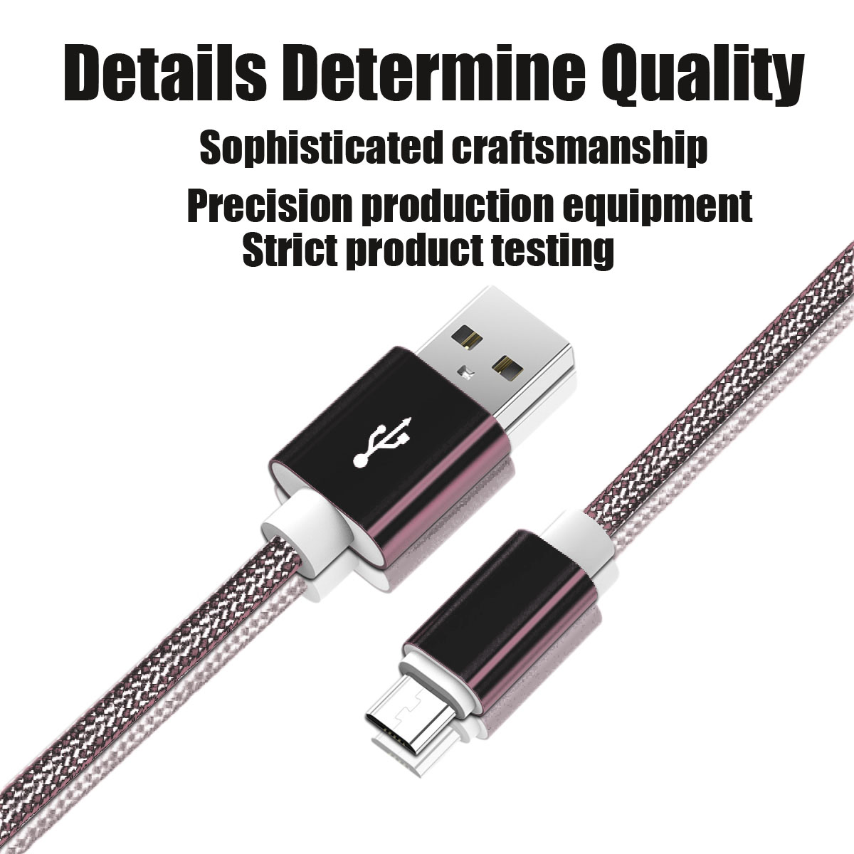 Micro USB Cable 2M Fast Speed Charge Wire 1M Type-C Data Transmission ...