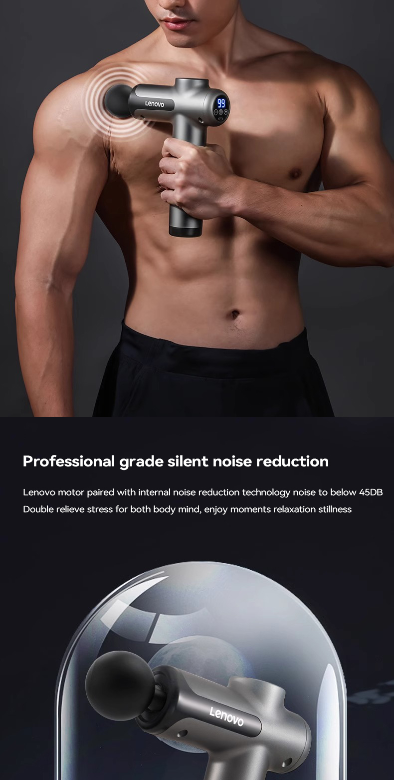 Lenovo Massage Gun 8 Heads 99 Speeds Adjustable Mesin Urut 筋膜枪 Deep ...