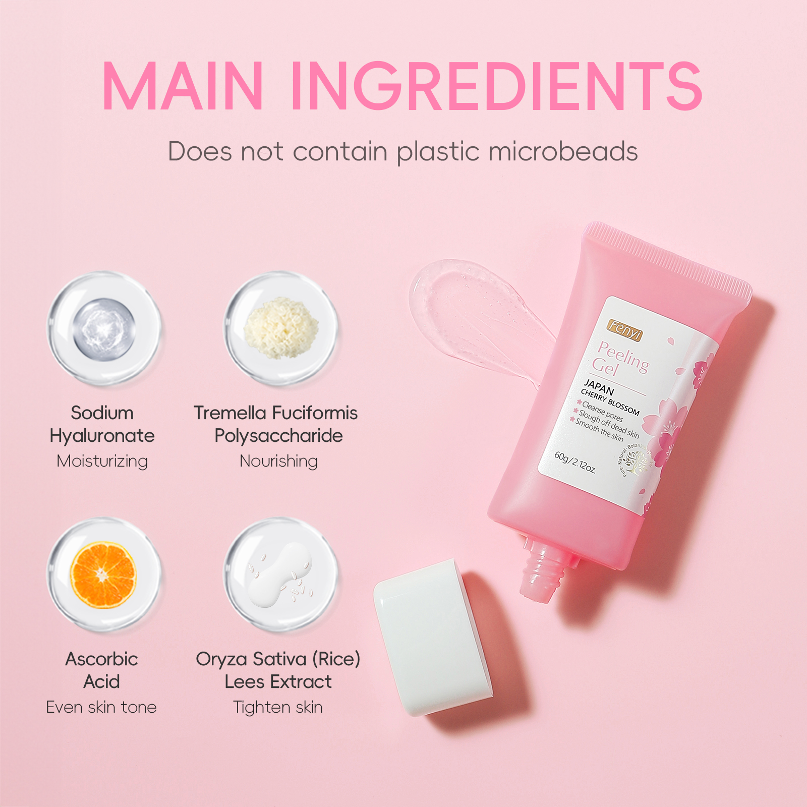 Fenyi Cherry Blossom Peeling Gel Facial Scrub Exfoliating Remove Dead ...