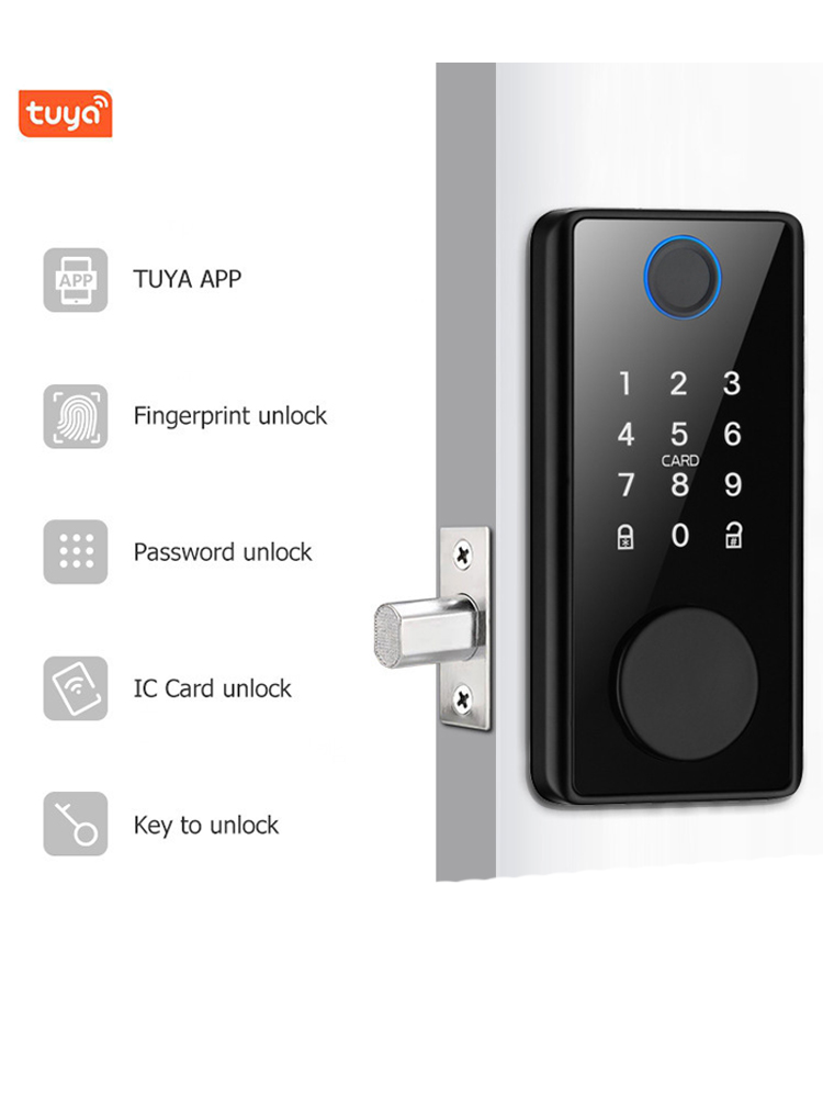 Tuya Smart Lock Wood Door Password Fingerprint Bluetooth Electronic ...